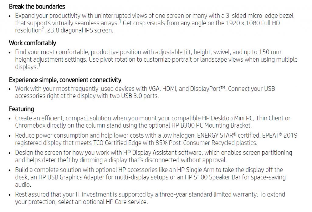 HP EliteDisplay E243 23.8-inch Monitor – HDMI/VGA/DP - Real Tech